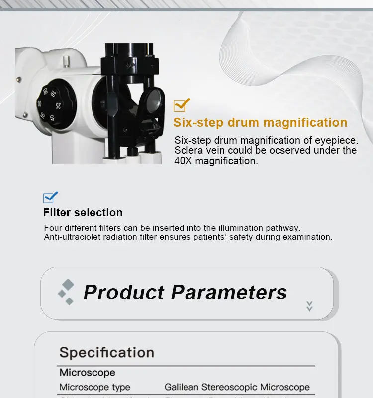 SL-400 Slit Lamp Microscope | 5-Step Galilean Optics | LINK Instruments